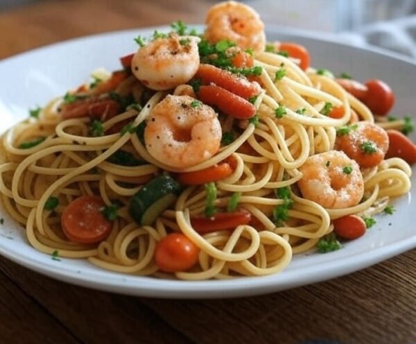Pancit Canton - Stir-fried egg noodles with pork & shrimp