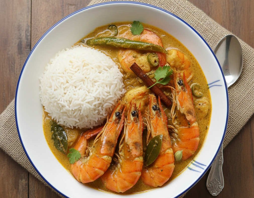 Chingri MalaiKari – Classic Bengali Prawns in Coconut Milk